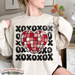 XOXO Svg, Heart Disco Ball Svg Png, Retro Valentine Svg Png, Love Png ...