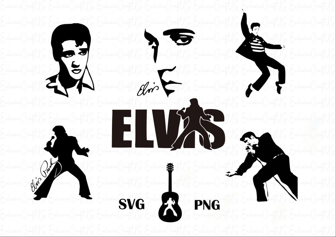 Elvis Presley SVG Bundle Cut File for Cricut the King of Rock N Roll ...