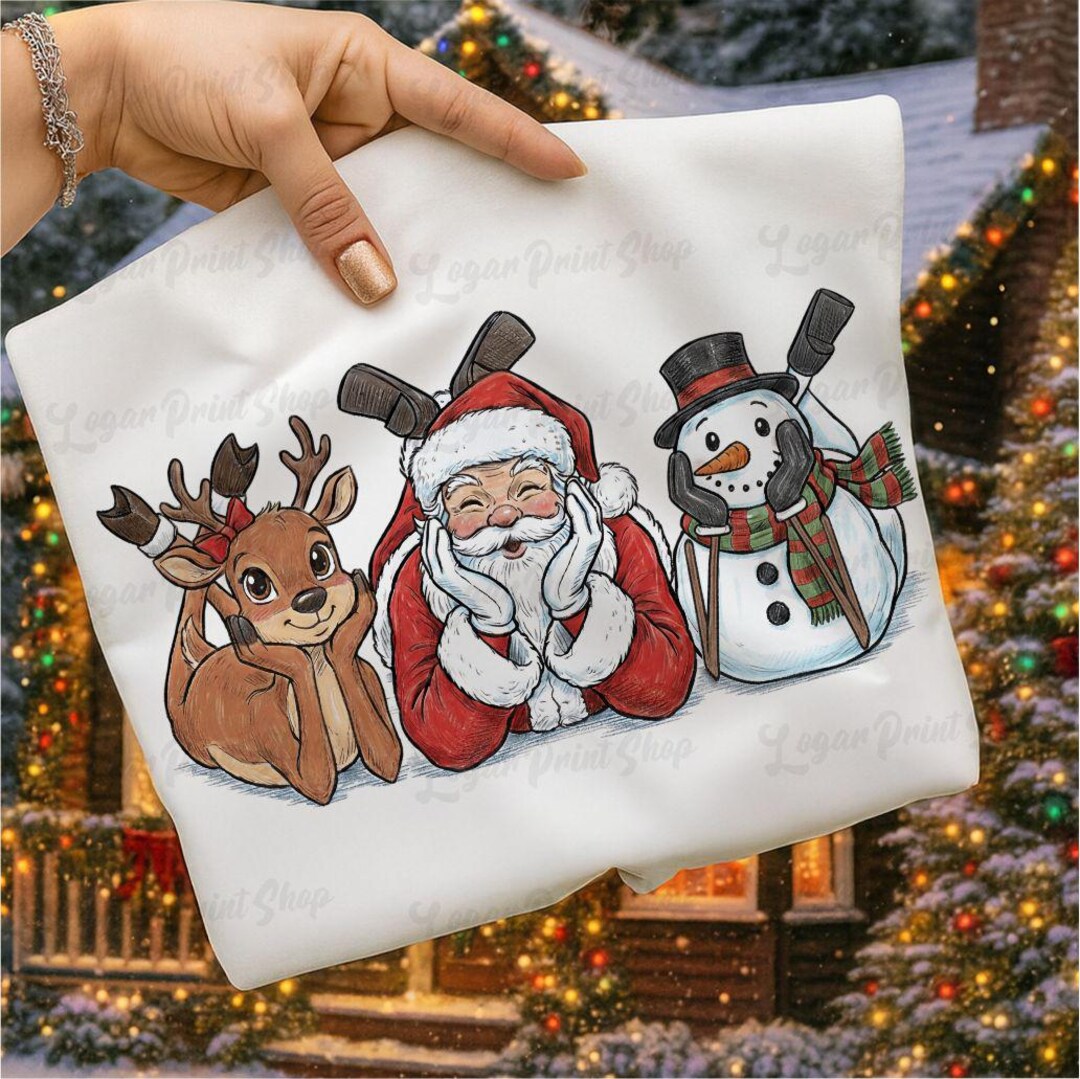 Retro Christmas Characters PNG : Vintage Sublimation Design (digital ...