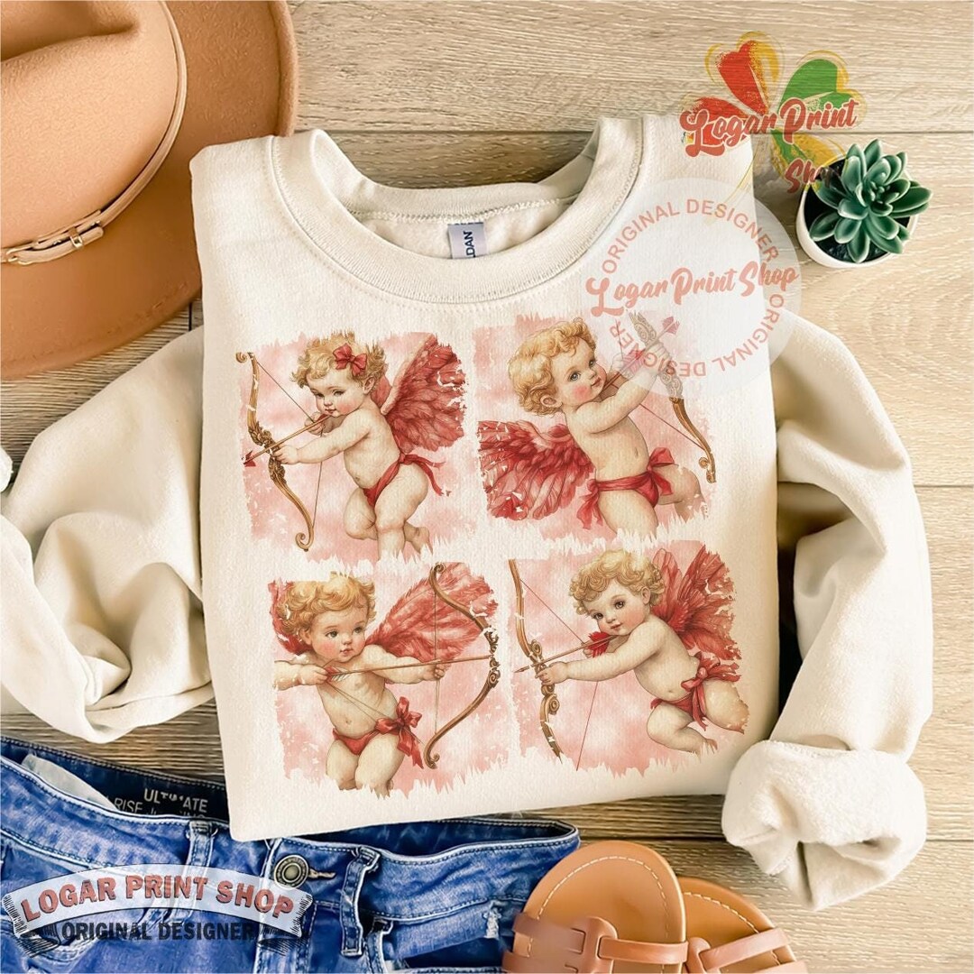 Retro Cupid Png, Retro Valentine Shirt Design, Baby Cupid Png,gifts for ...