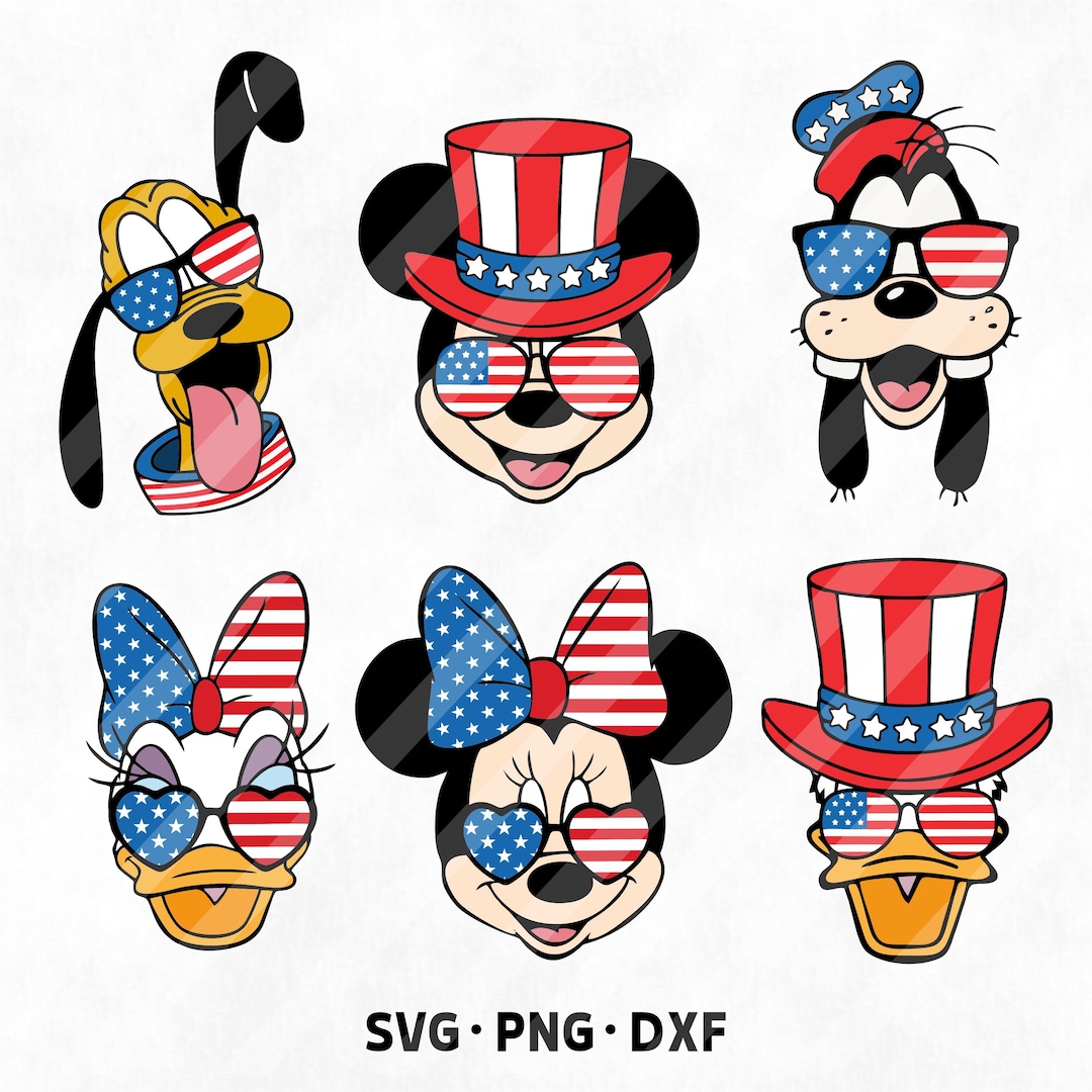 4th of July Mickey and Friends Svg Bundle,mickey Independence Day Svg ...