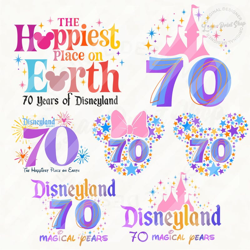 Mickey and Minnie 70th Svg - Etsy