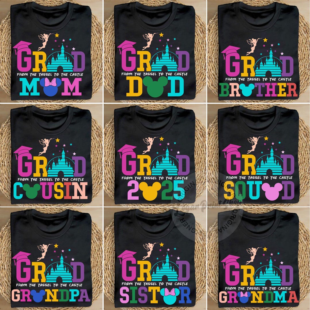Mickey Grad 2025 Svg Bundle,graduation Castle Family Trip Shirt Png ...