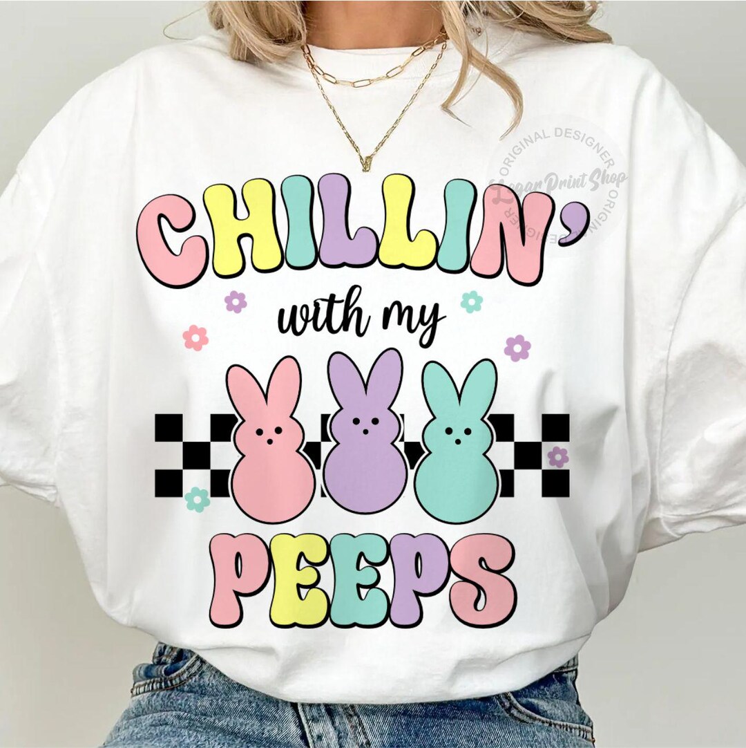 Easter Svg,chillin With My Peeps SVG, Easter Bunny Svg,retro Easter ...