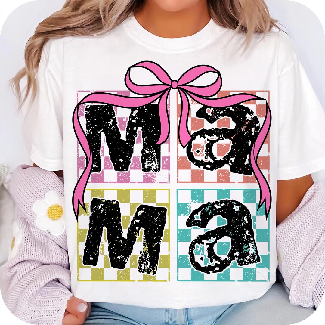 Checkered Mama Coquette Svg Png, Retro Mama Svg, Coquette Mom Svg ...