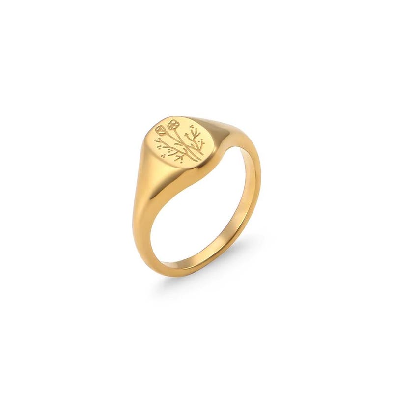 Wildflower Signet Ring - Etsy