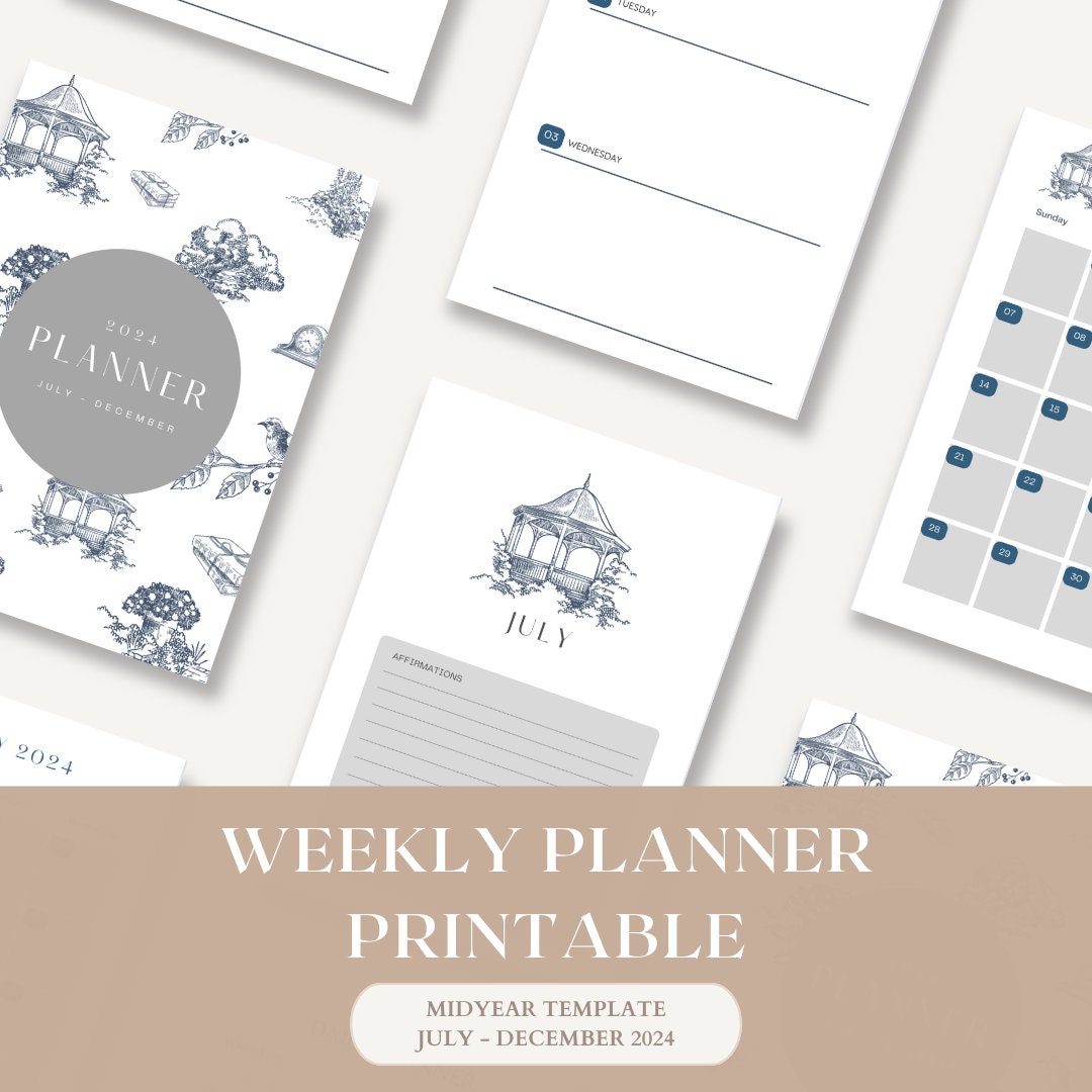 A5 Weekly Planner Printable Planner Planner Minimalist Planner Mid-year ...