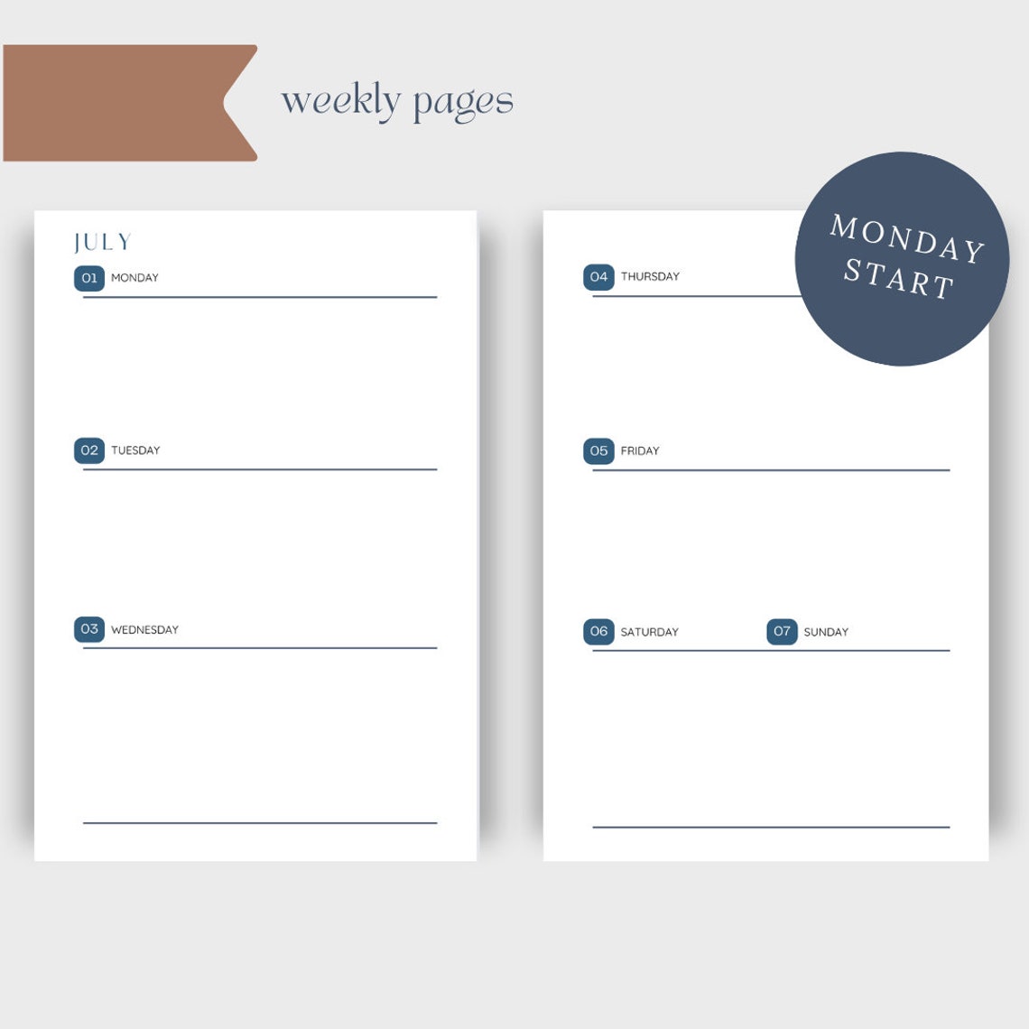 A5 Weekly Planner Printable Planner Planner Minimalist Planner Mid-year ...