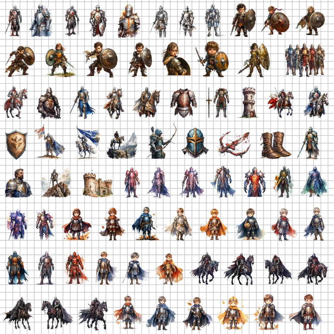 100+ Knight Warrior PNG Bundle | High-resolution Digital Download ...