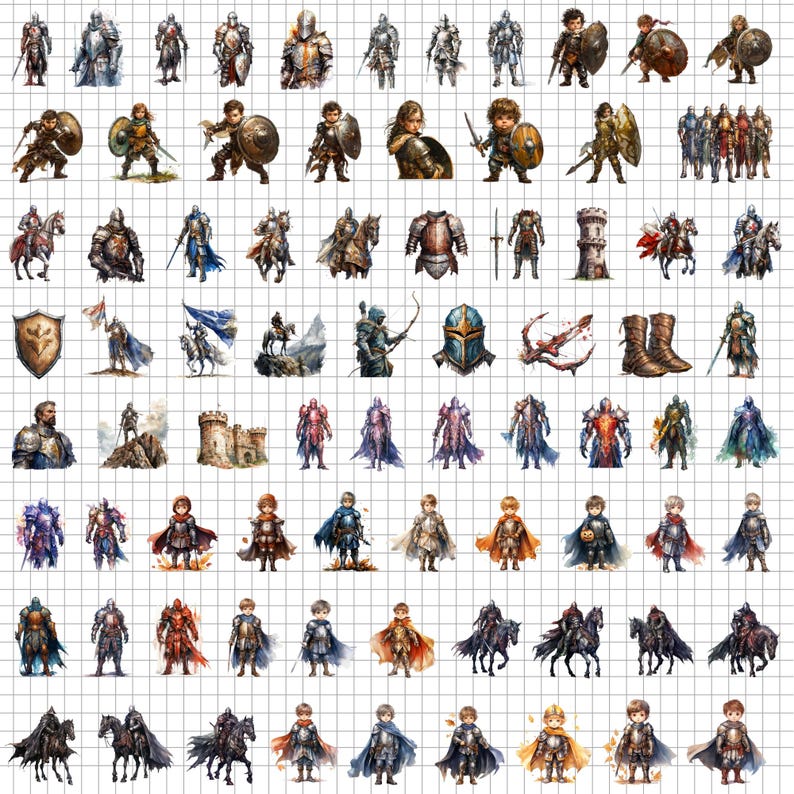 100+ Knight Warrior PNG Bundle | High-resolution Digital Download ...