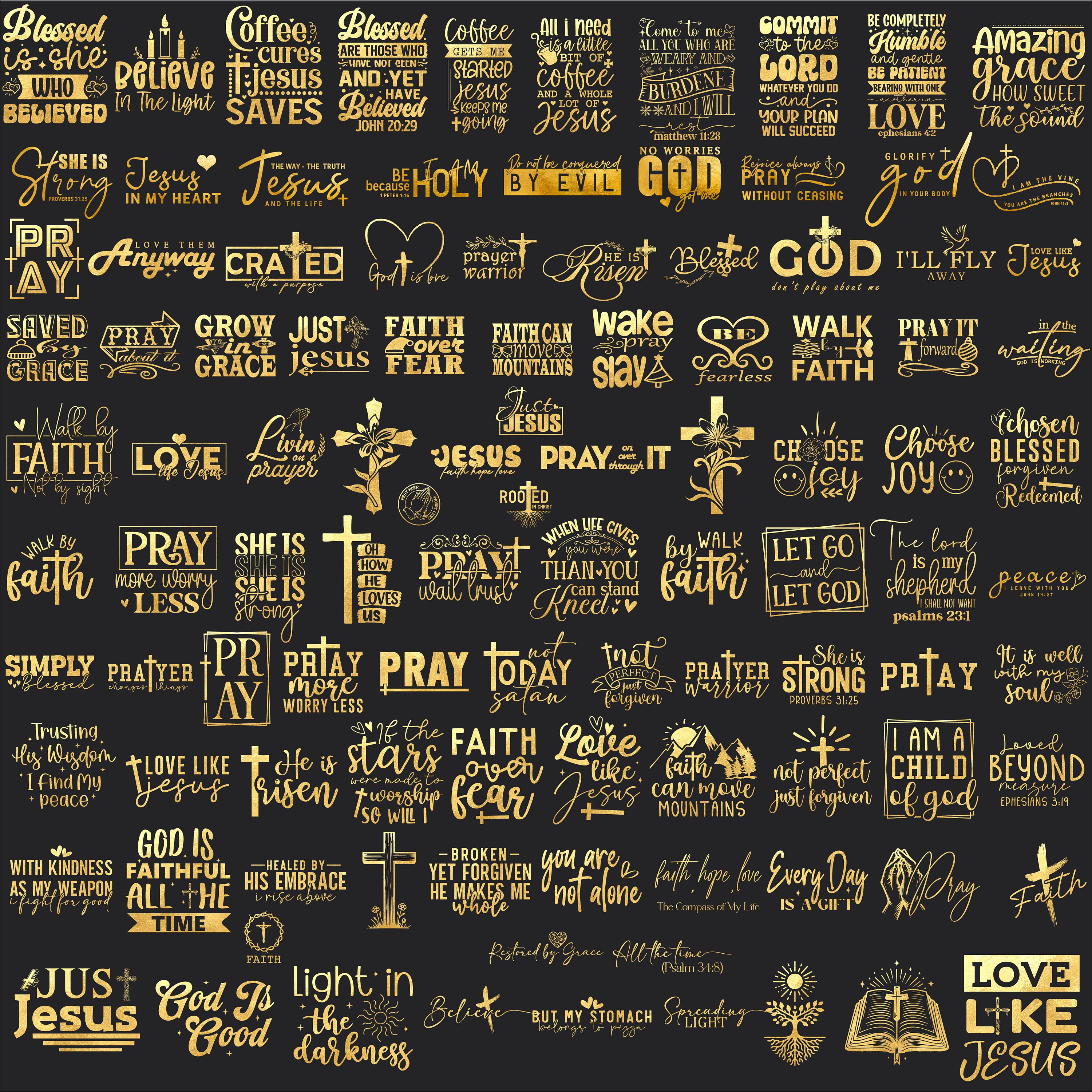 Christian Quotes Mega Bundle 500+ Inspirational Bible Verses Gold Print ...