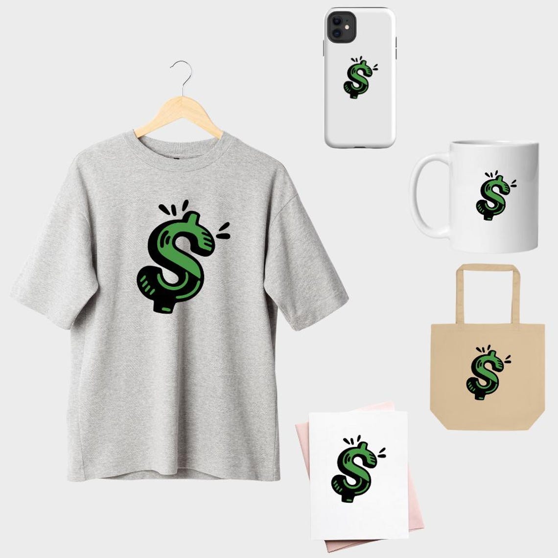 Green Dollar Sign PNG – Minimalist Graffiti-inspired Money Symbol for ...