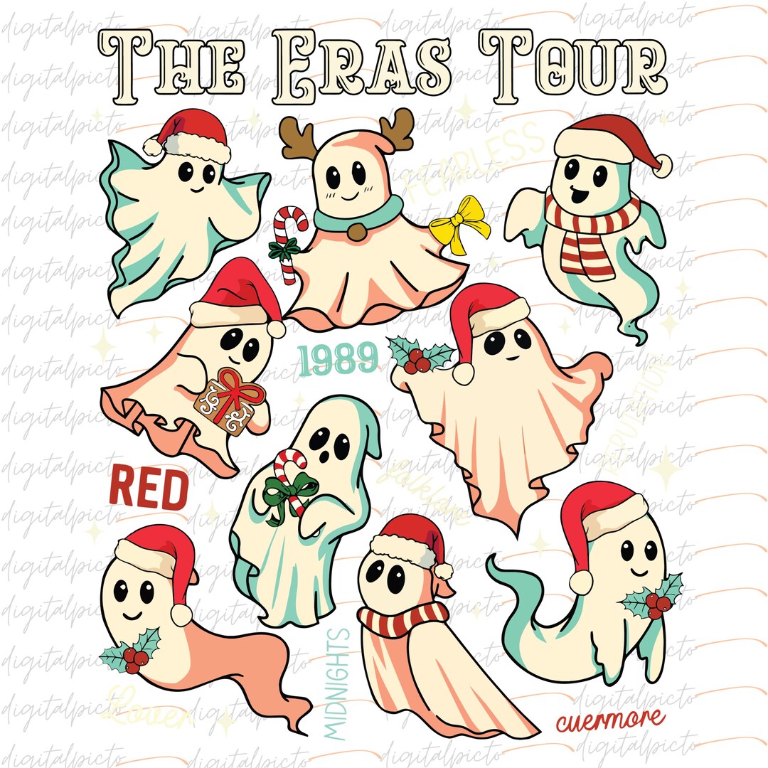 The Eras Tour Ghosts Digital Art – Whimsical Holiday Spirits PNG - Etsy