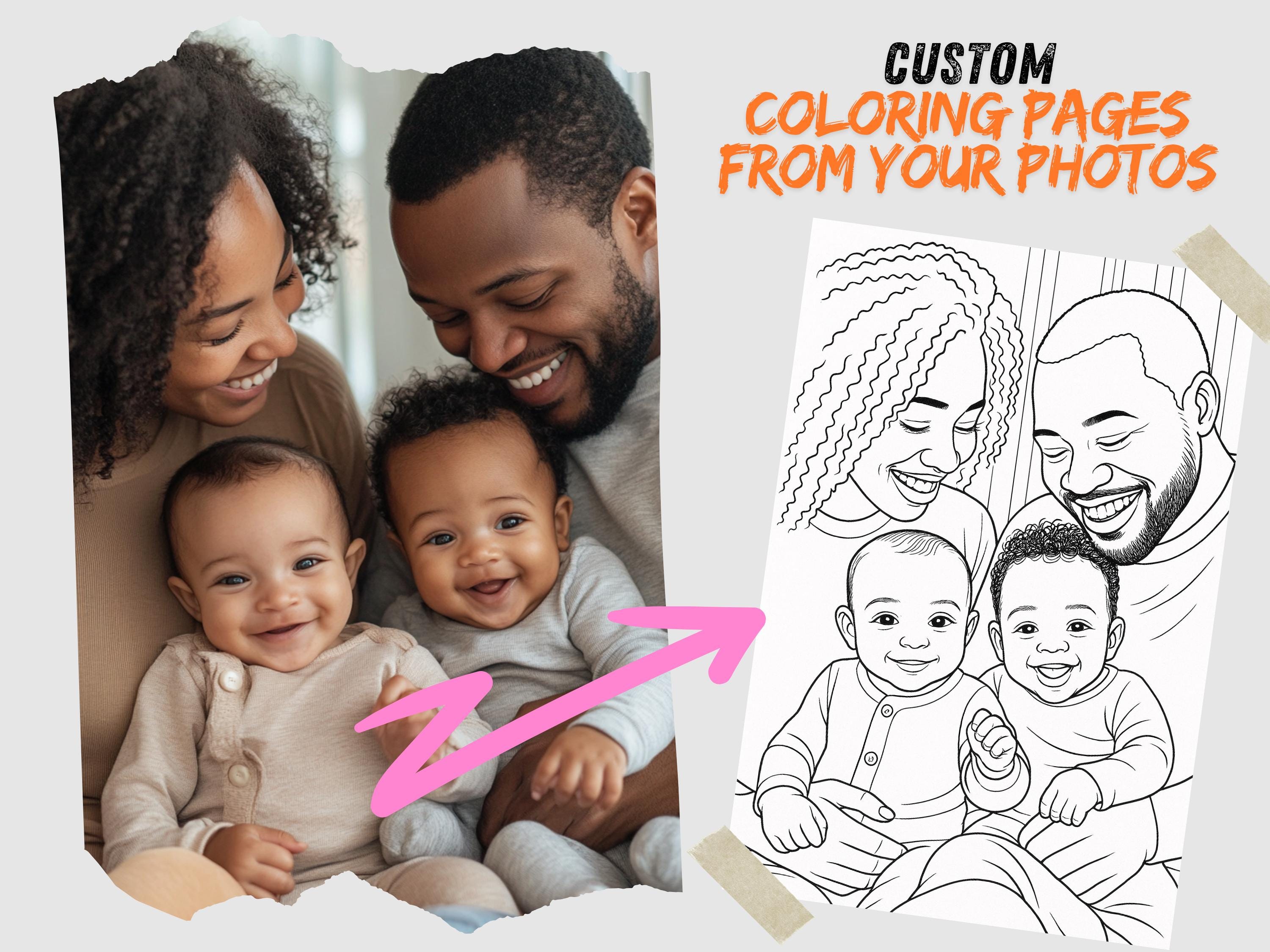 5 Custom Coloring Pages From Photo Personalized Coloring Page Custom ...