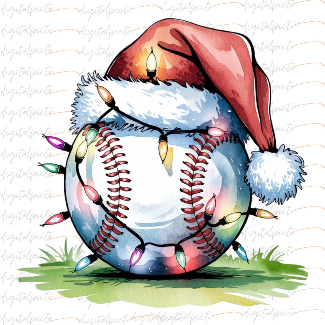 Christmas Baseball PNG, Sublimation Clipart, Holiday Sports Design - Etsy