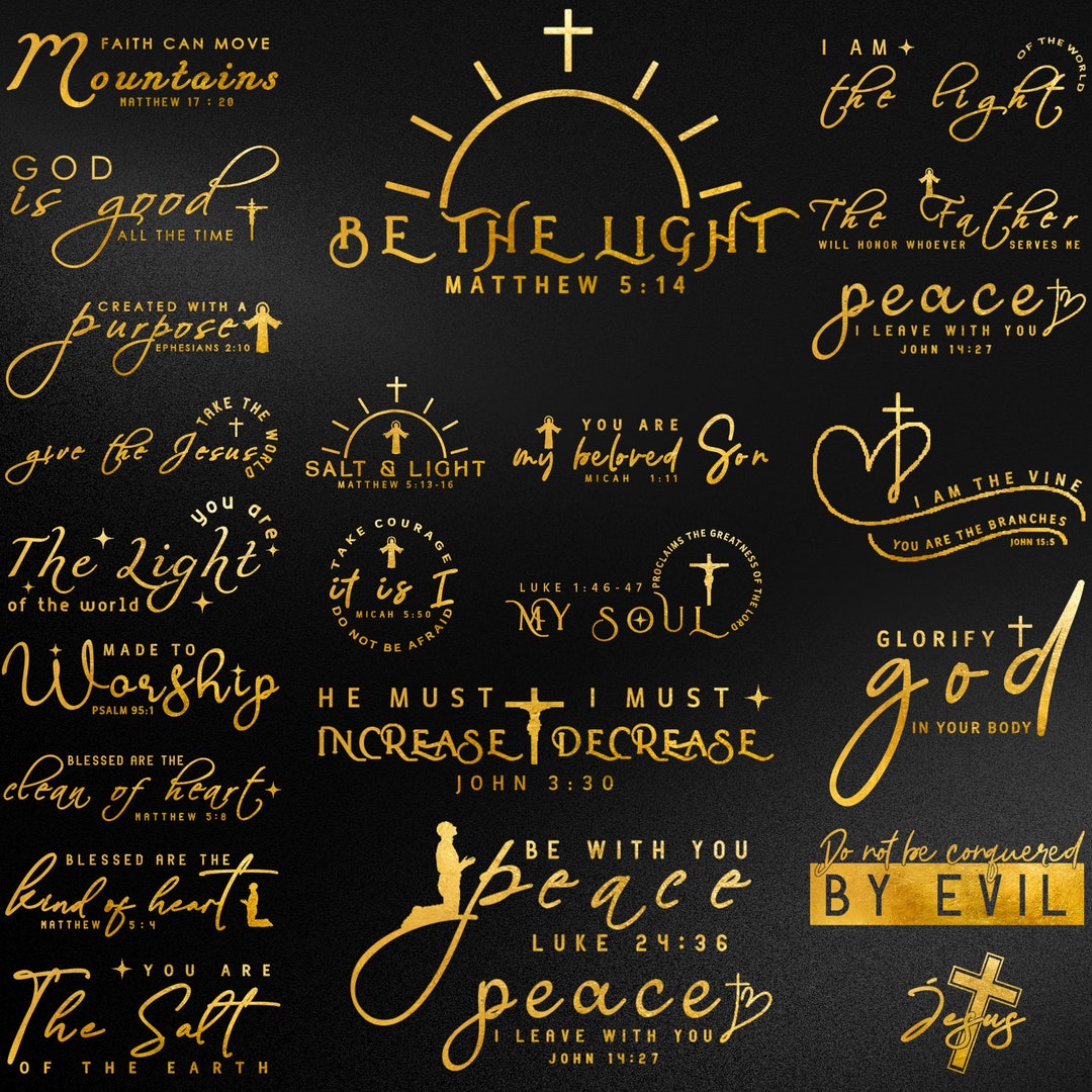 Gold Jesus Design PNG Text Mega Bundle Unbelievably Blessed ...