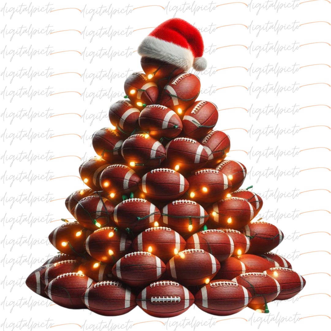 Christmas Football Tree PNG, Football Mom Sublimation Design - Etsy