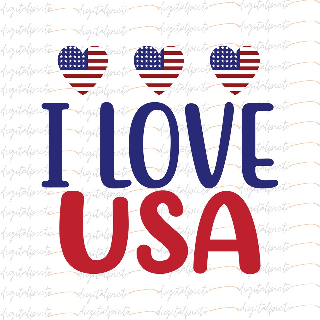 Patriotic I Love USA PNG Clipart, Heart American Flag Sublimation ...