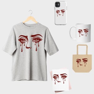 Crying Eyes PNG – Gothic Dripping Tears Eye Illustration for ...