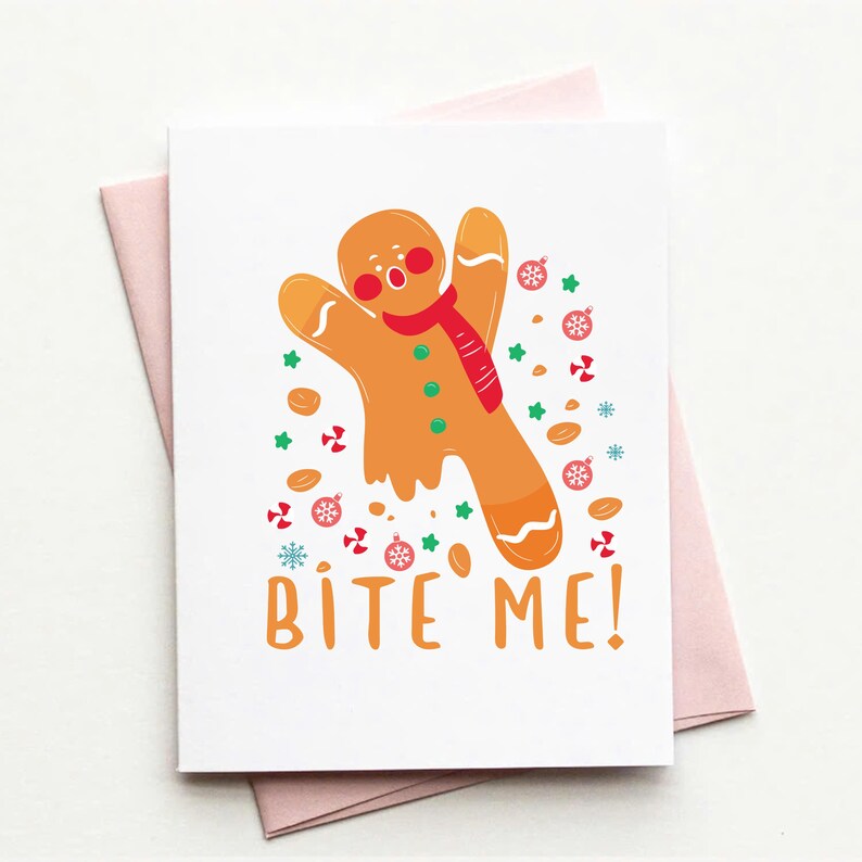 Funny Gingerbread Man "bite Me!" Christmas PNG– Festive Holiday Design ...