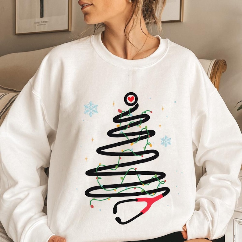 Christmas Tree Stethoscope PNG, Medical Holiday Decor Digital Download ...