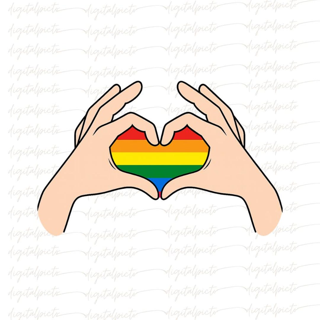 Pride Hands Heart PNG | LGBTQ+ Love Symbol Clipart | Rainbow Equality ...