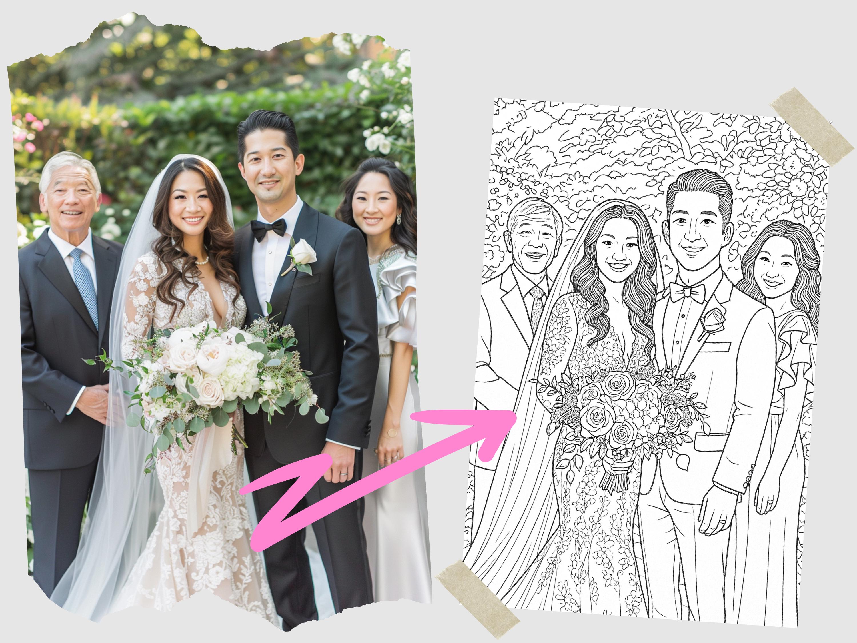 5 Custom Coloring Pages From Photo Personalized Coloring Page Custom ...