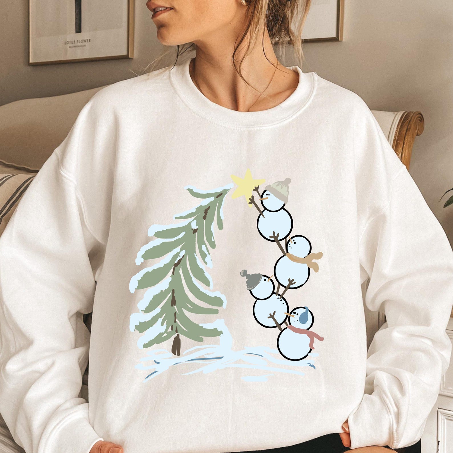 Snowmen Stack Christmas Tree Star PNG | Winter Holiday Scene Clipart - Etsy