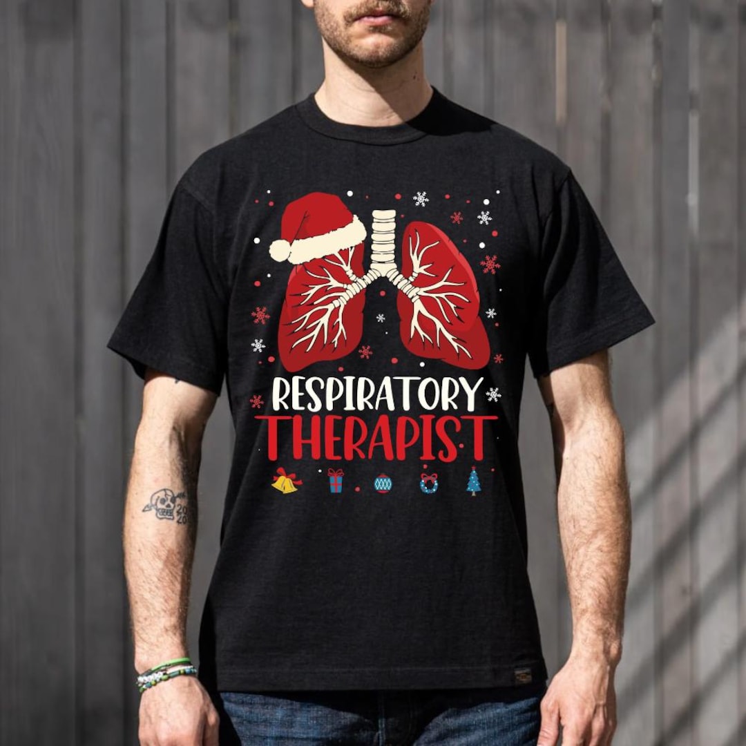 Respiratory Therapist Christmas PNG, Holiday Lungs Design With Santa ...
