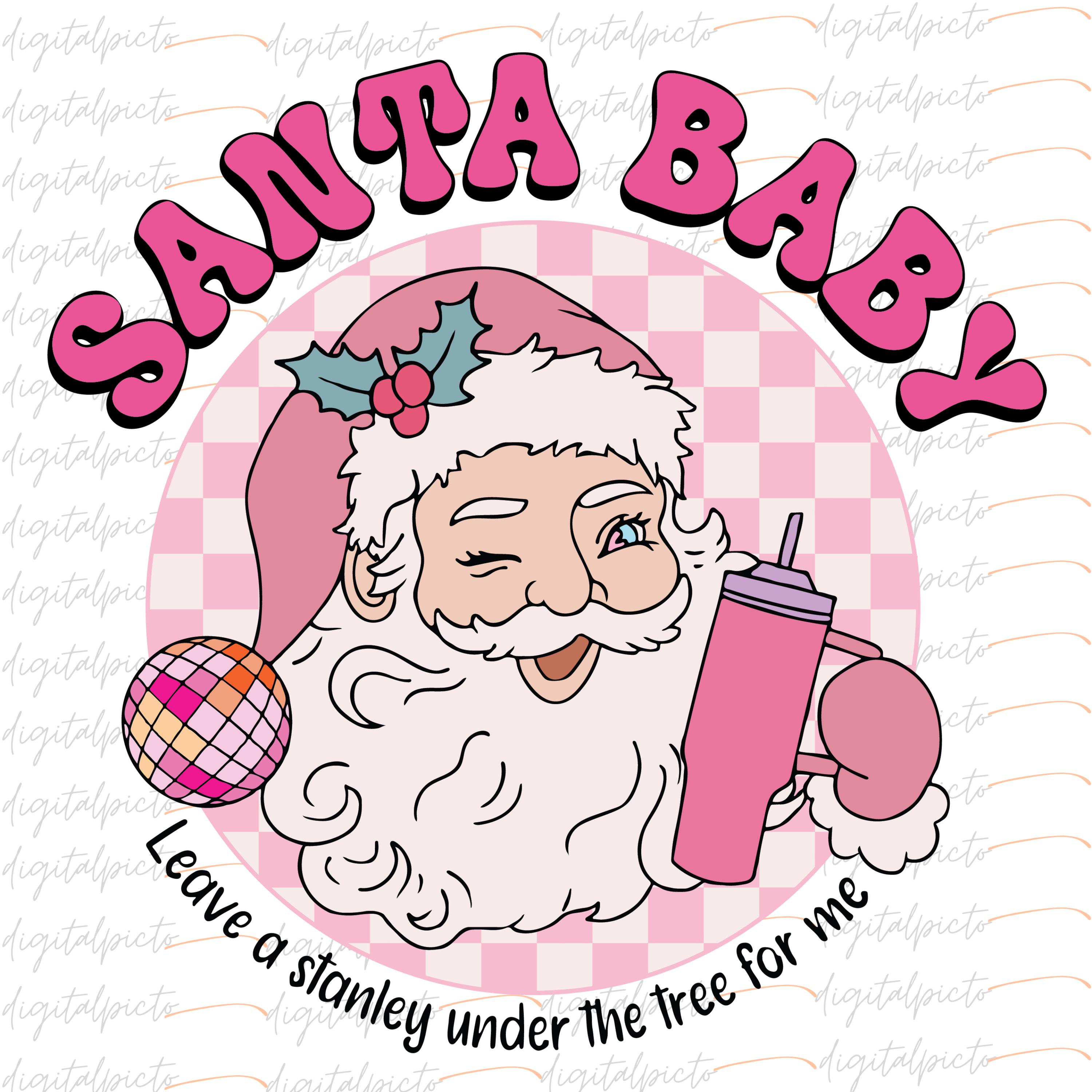 Santa Baby Winking Santa Digital Art Cute Christmas PNG - Etsy