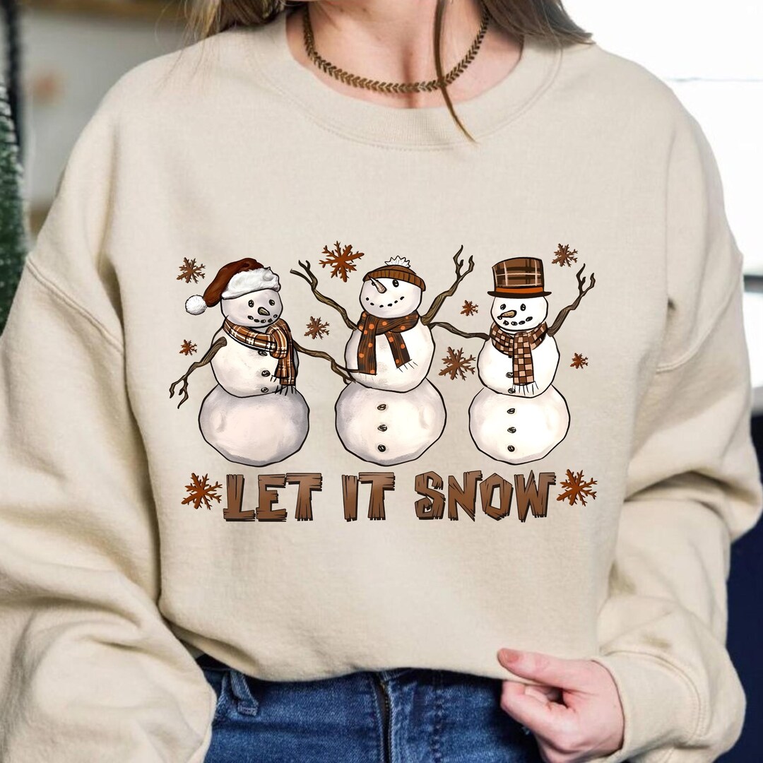 Let It Snow Trio Snowman PNG | Cute Winter Snowmen Clipart for ...