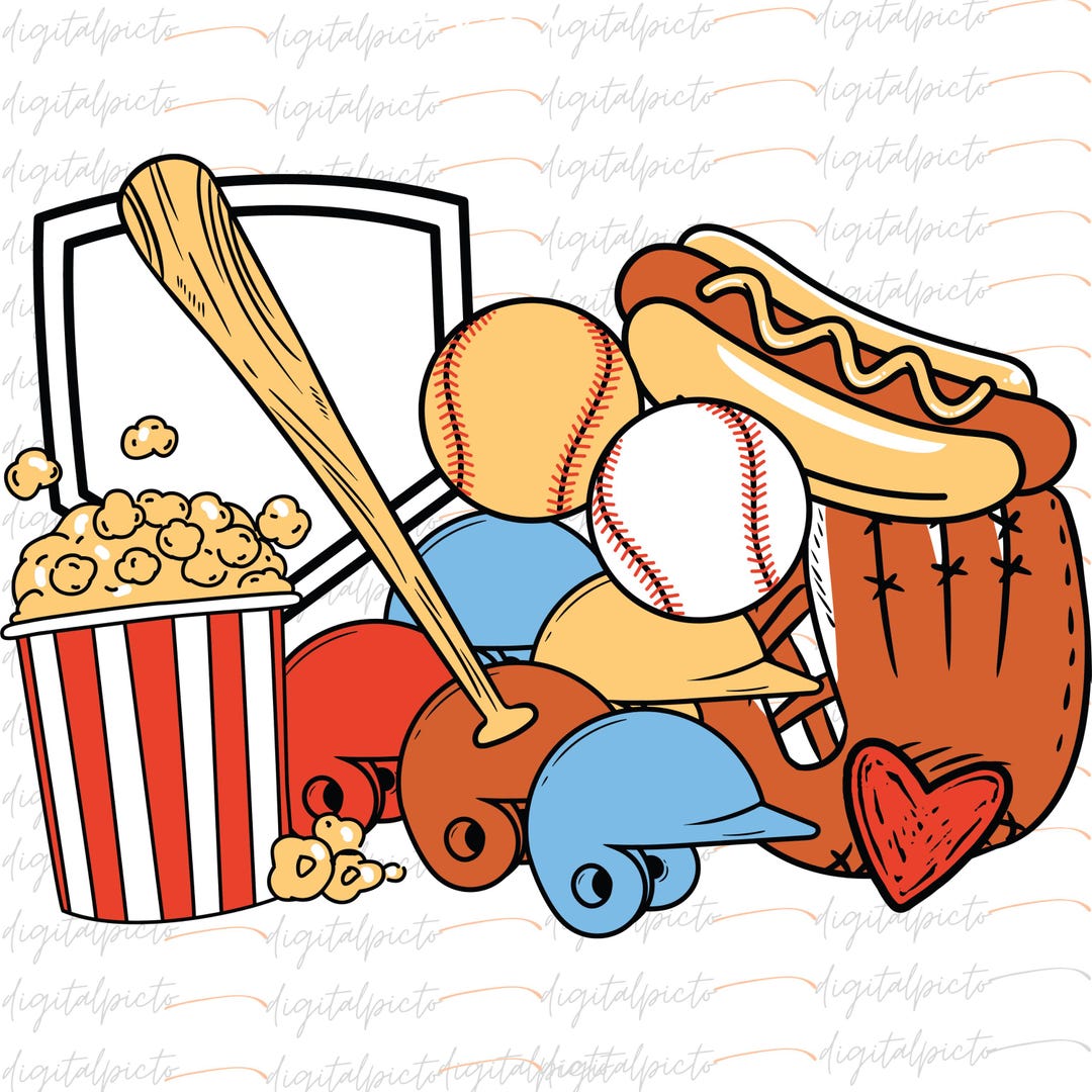 Baseball Essentials PNG, Sports Sublimation Clipart Design - Etsy