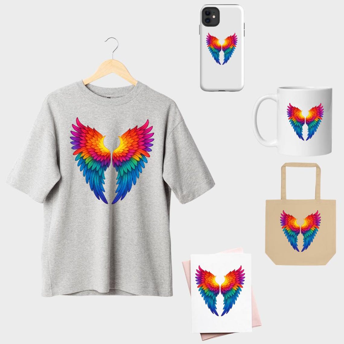 Rainbow Angel Wings PNG | LGBTQ+ Pride Feathered Wings Clipart ...
