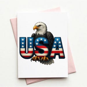 USA Letters With Bald Eagle PNG, Patriotic Sublimation Design for 4th ...