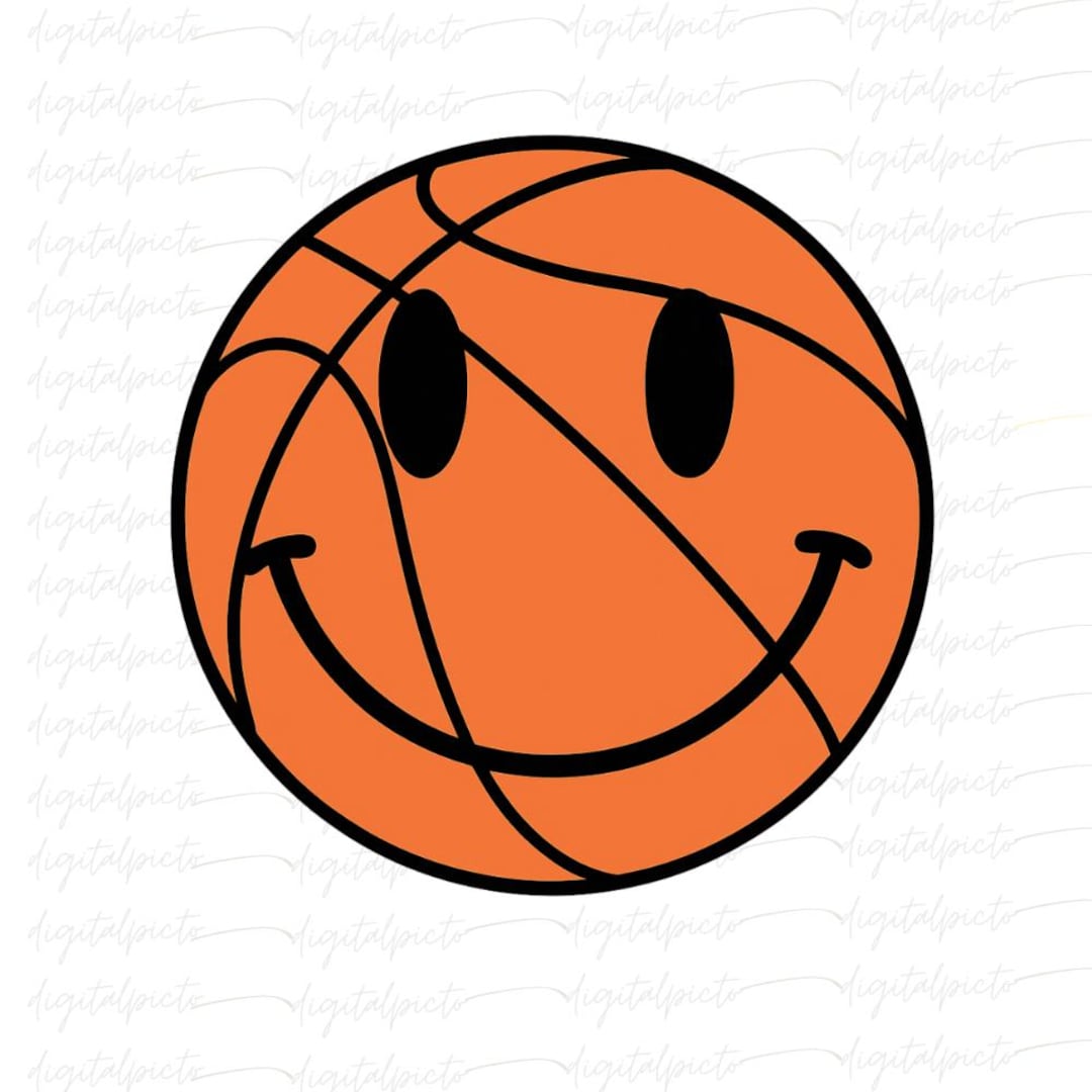 Smiley Basketball PNG – Fun Happy Face Sports Sublimation Design for ...