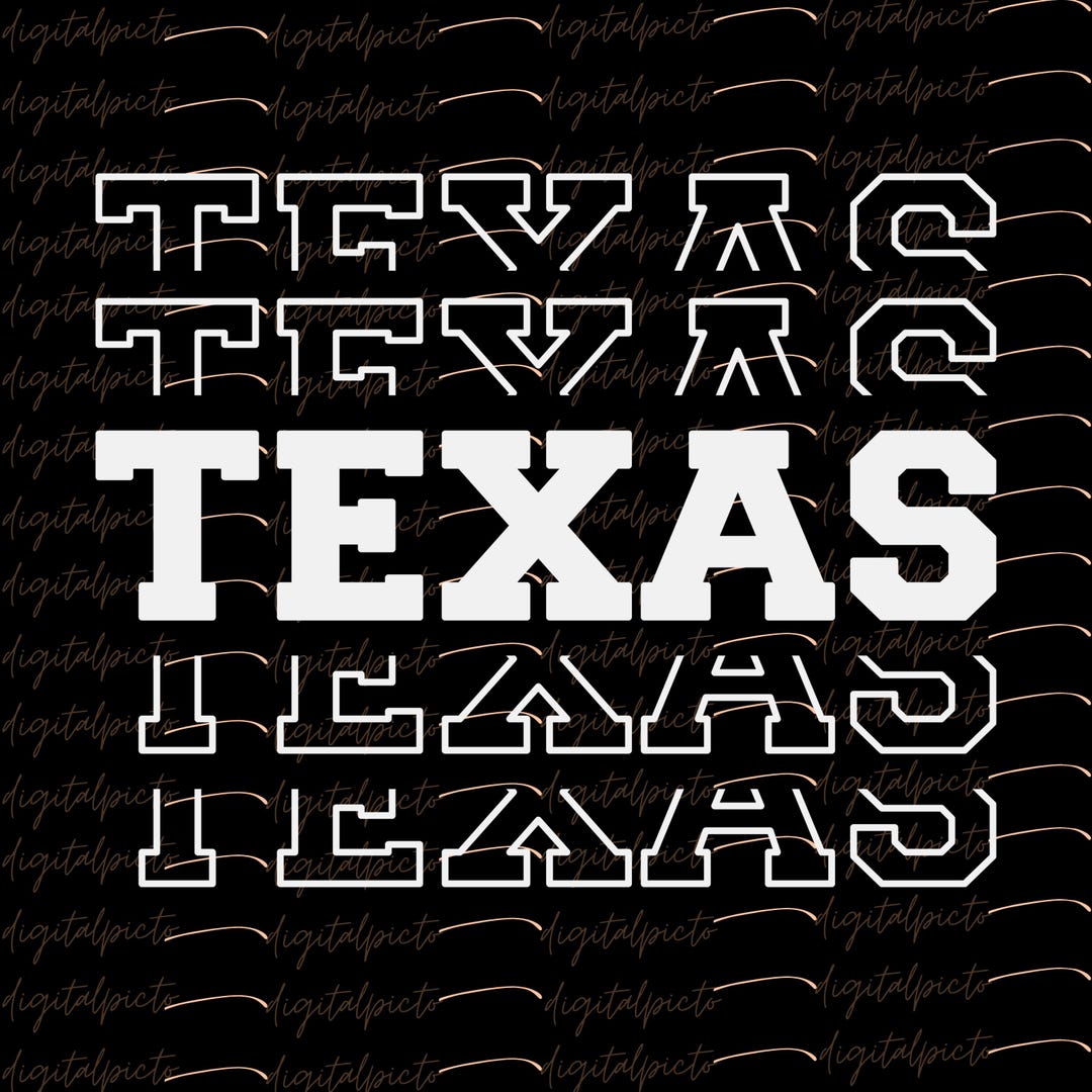 Bold Texas Layered Typography PNG - Etsy