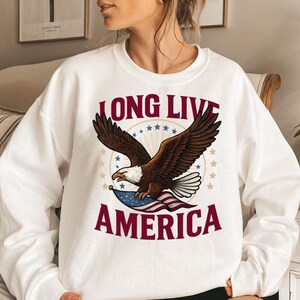 Long Live America Eagle PNG Clipart – Patriotic Bald Eagle With Flag ...