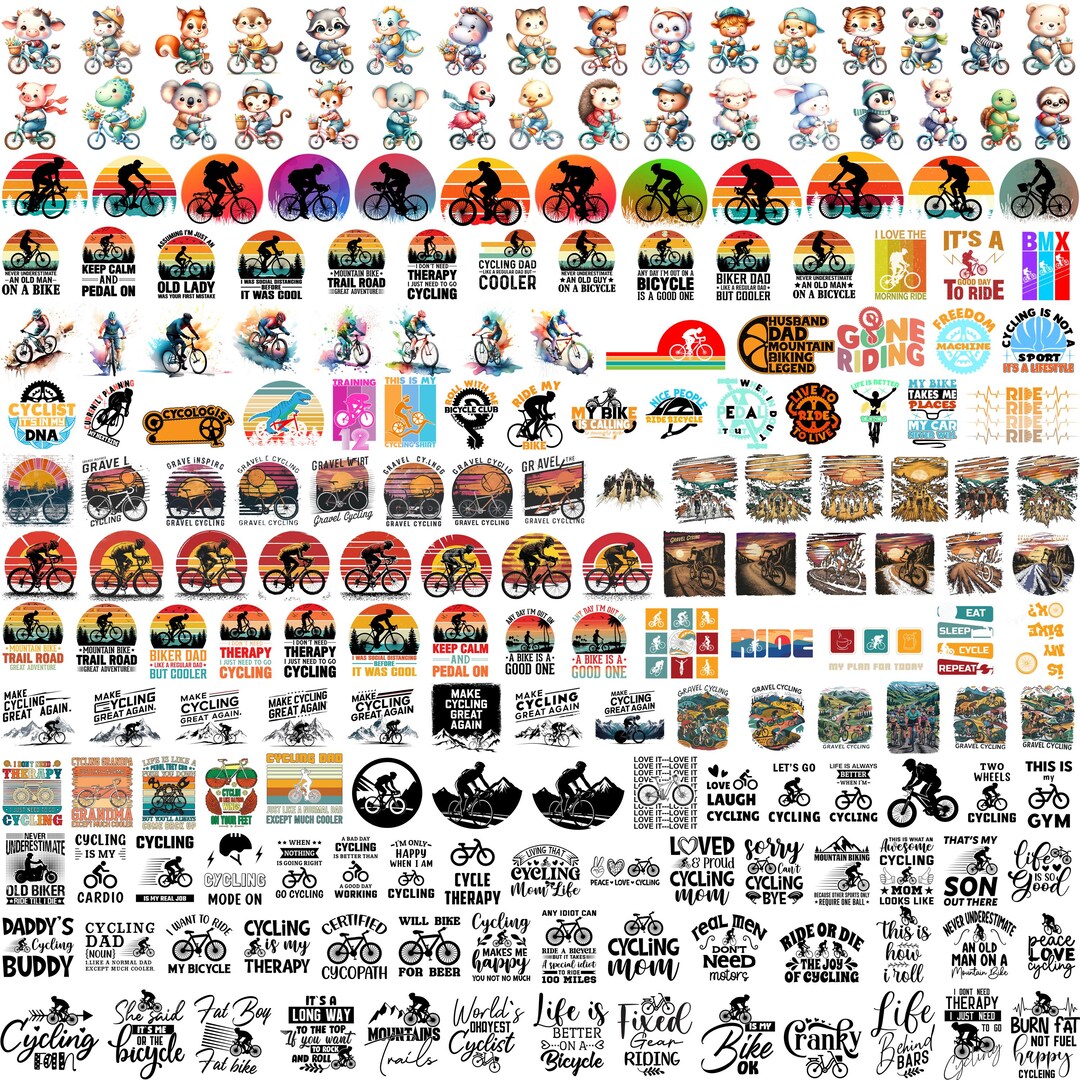 350+ Cycling PNG Mega Bundle Designs Bike PNG Watercolor Sublimation ...
