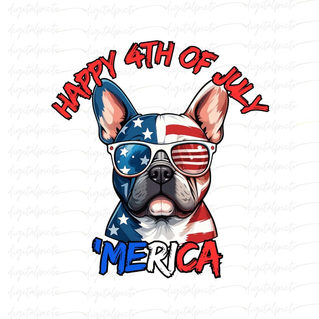 French Bulldog 4th of July PNG | Patriotic Dog Sublimation Clipart ...