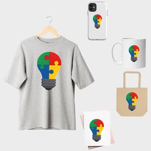 Autism Puzzle Light Bulb PNG – Inclusion and Awareness Clipart ...