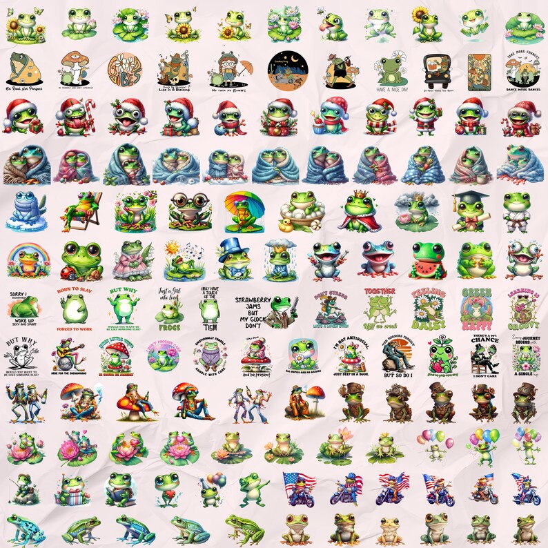 400+ Frog Bundle | Cute Frog Clipart & Digital Graphics | Perfect for ...