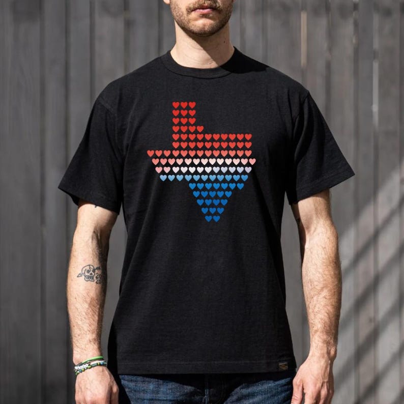 Texas State Heart Map PNG, Clipart, Sublimation – Red White Blue Love ...