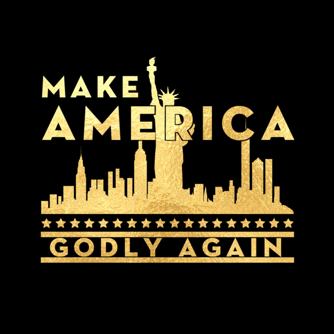 Gold Jesus Make America Godly Again 2024 High Resolution PNG Religious ...