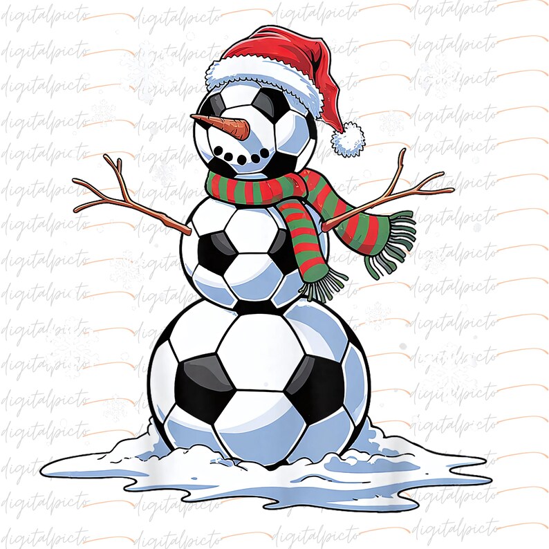 Soccer Snowman Sublimation PNG, Festive Christmas Sports Design ...