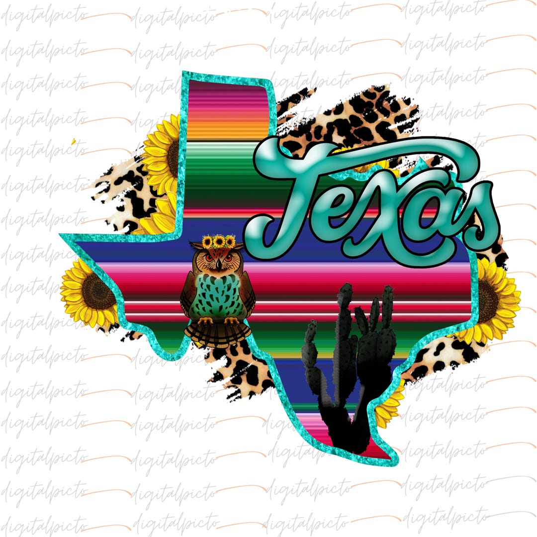 Texas Serape Sublimation PNG, Sunflower & Cactus Western Design - Etsy