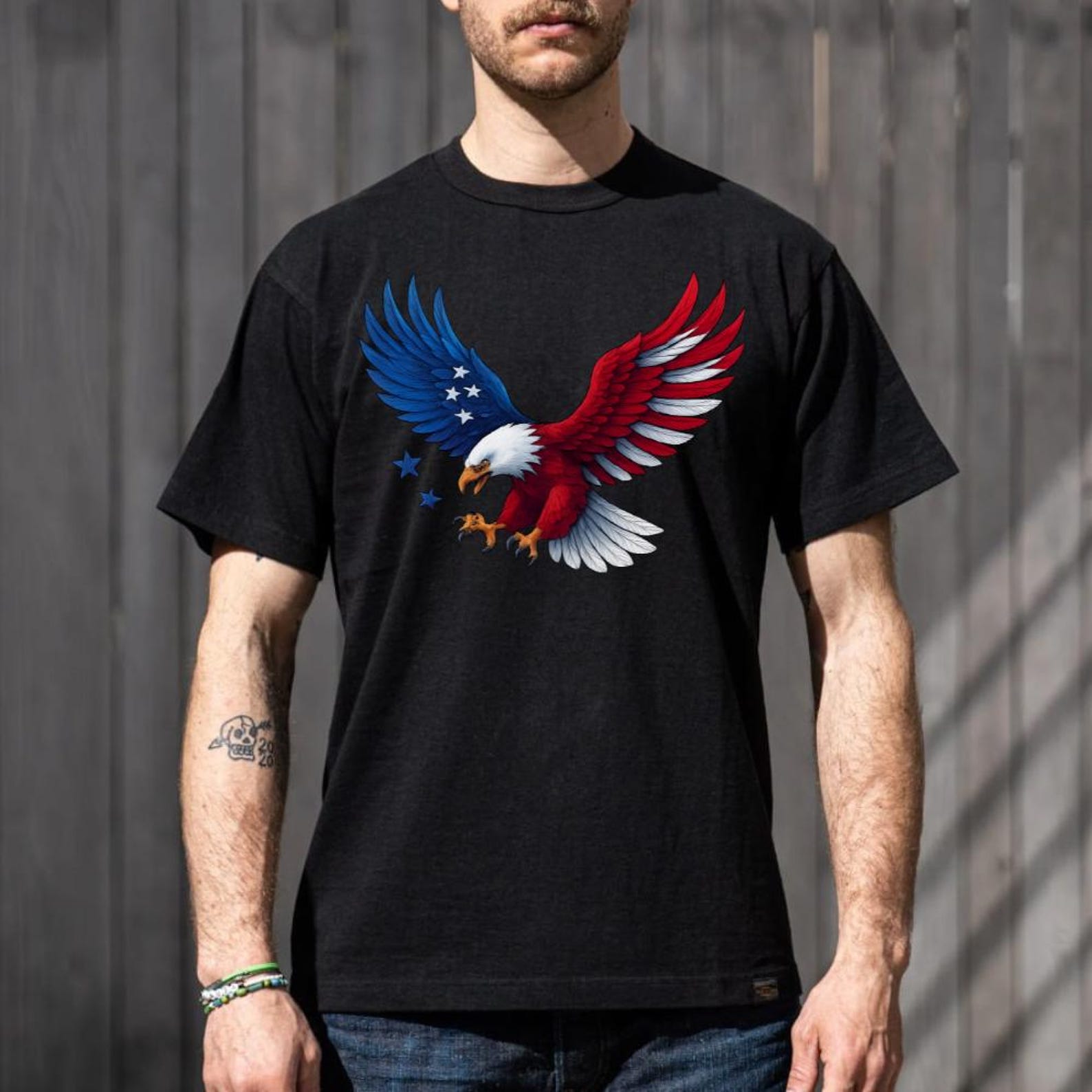 Flying Patriot Eagle PNG Clipart – American Flag Wings Bald Eagle With ...
