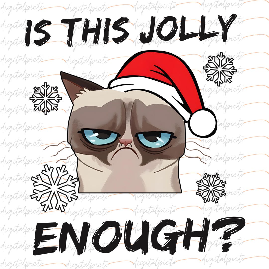 Grumpy Cat Holiday Design Digital Art – Festive Holiday PNG - Etsy
