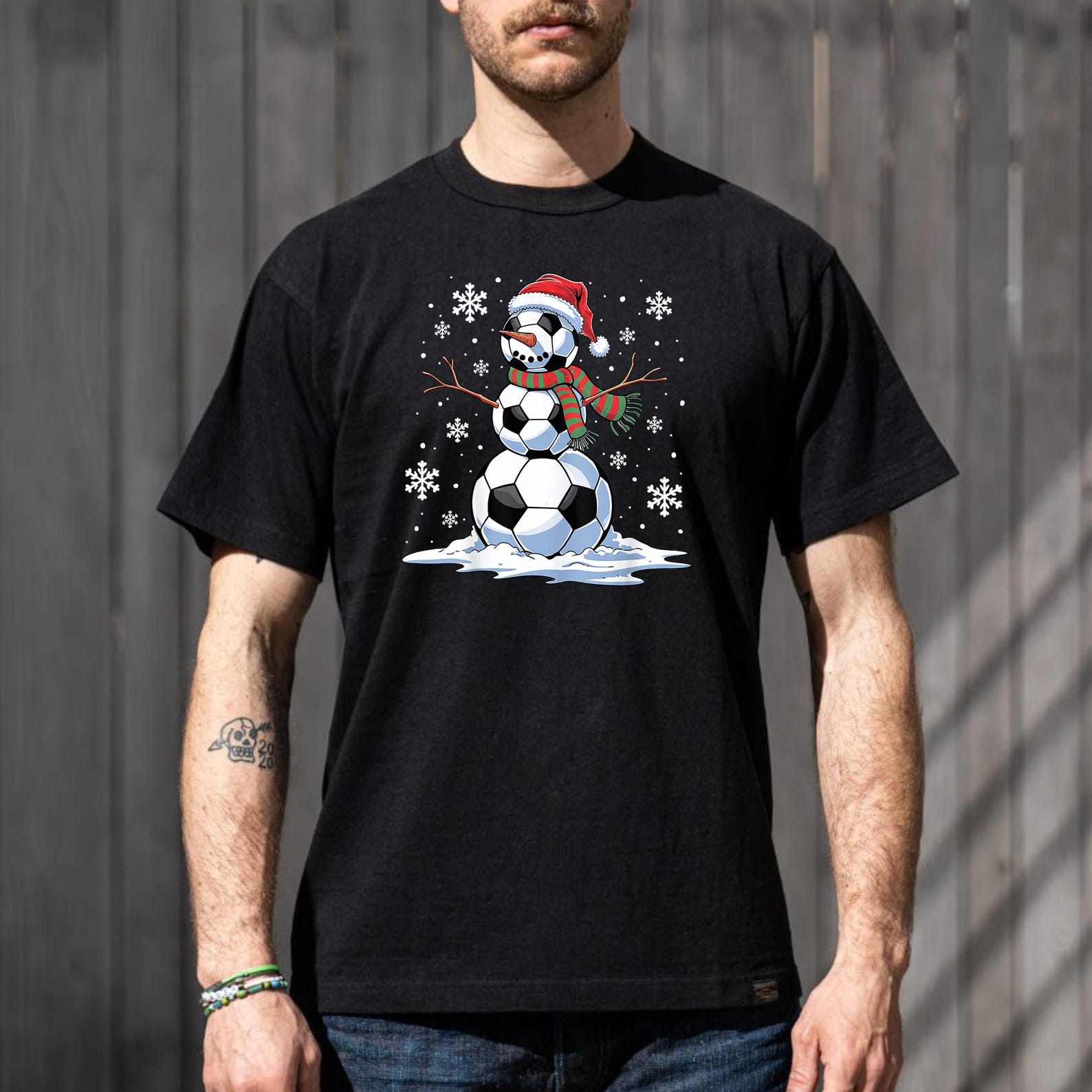 Soccer Snowman Sublimation PNG, Festive Christmas Sports Design ...