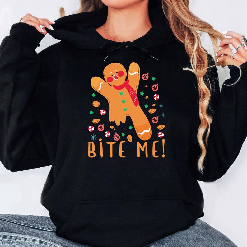 Funny Gingerbread Man "bite Me!" Christmas PNG– Festive Holiday Design ...