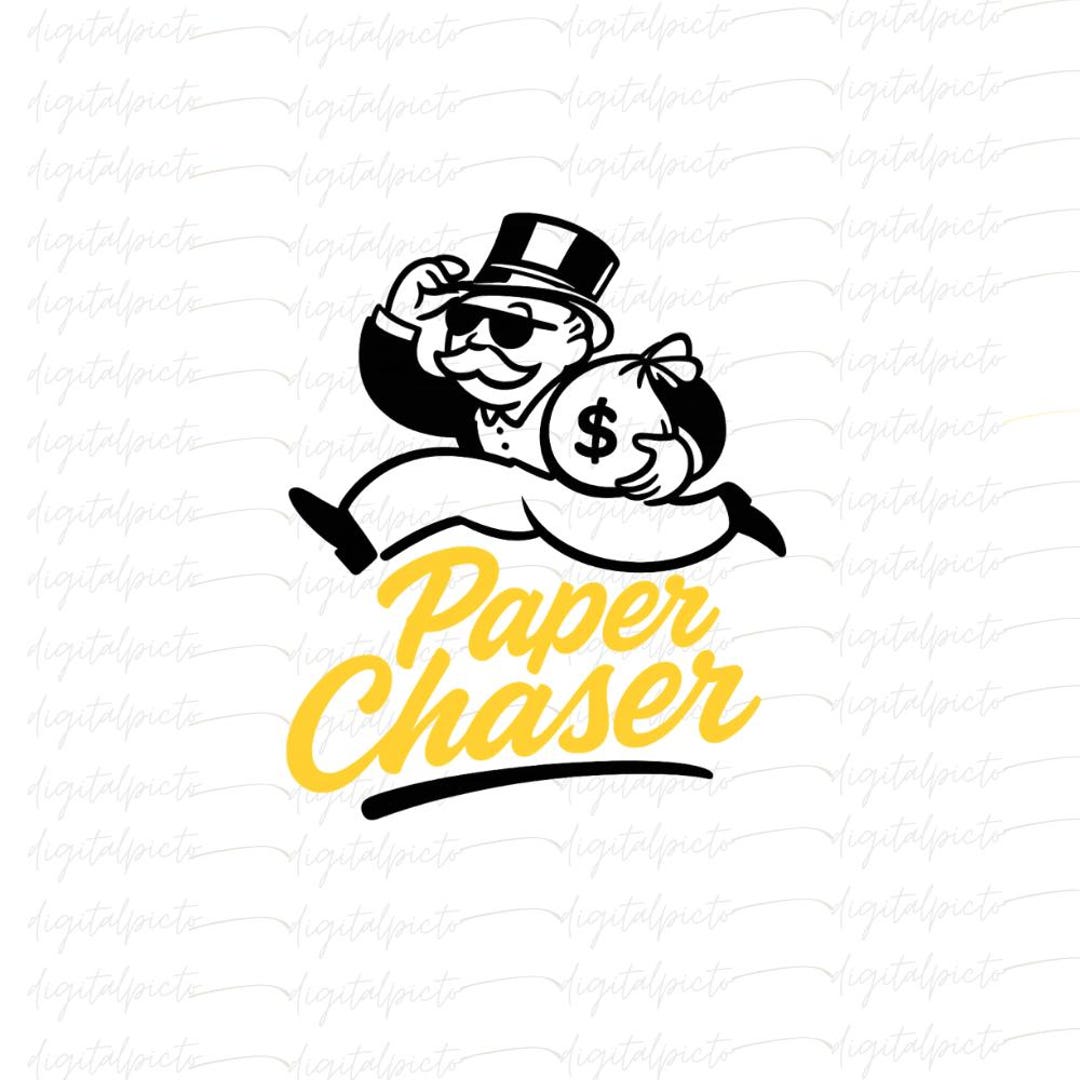 Paper Chaser PNG – Bold Hustler Typography With Dollar Stack Graphic ...